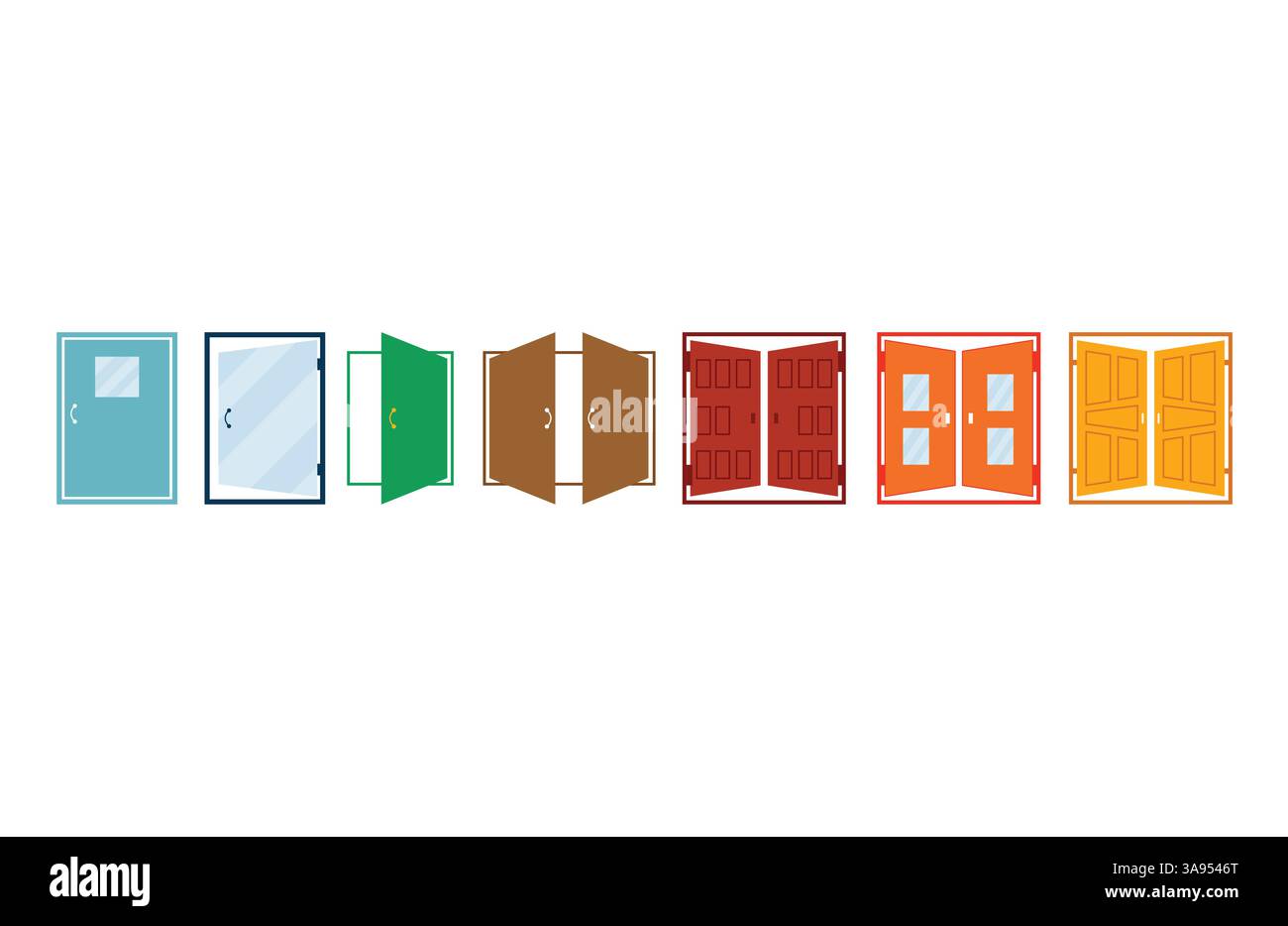 Flat Door icon set symbol vector Illustration Stock Vector Image & Art ...