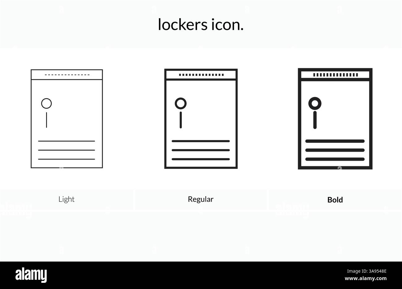 lockers icon. Light, Regular And Bold style design isolated on white ...