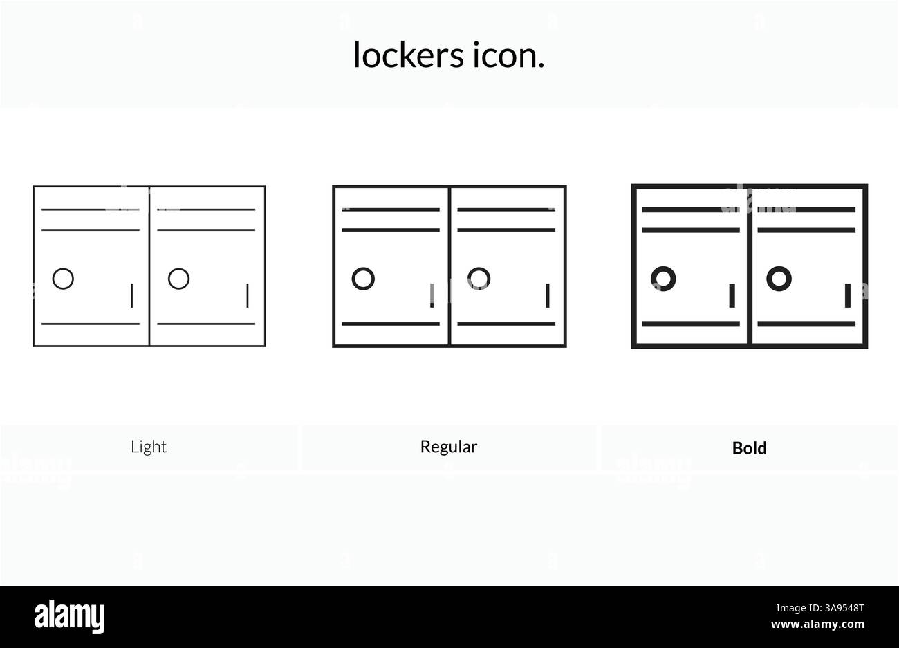 lockers icon. Light, Regular And Bold style design isolated on white ...