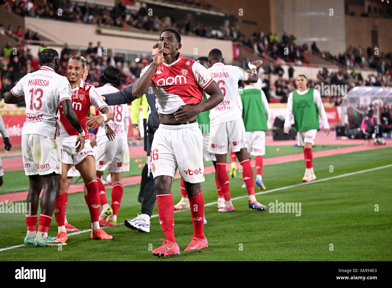 36 Breel EMBOLO (asm) during the Ligue 1 match between Monaco and Nice ...