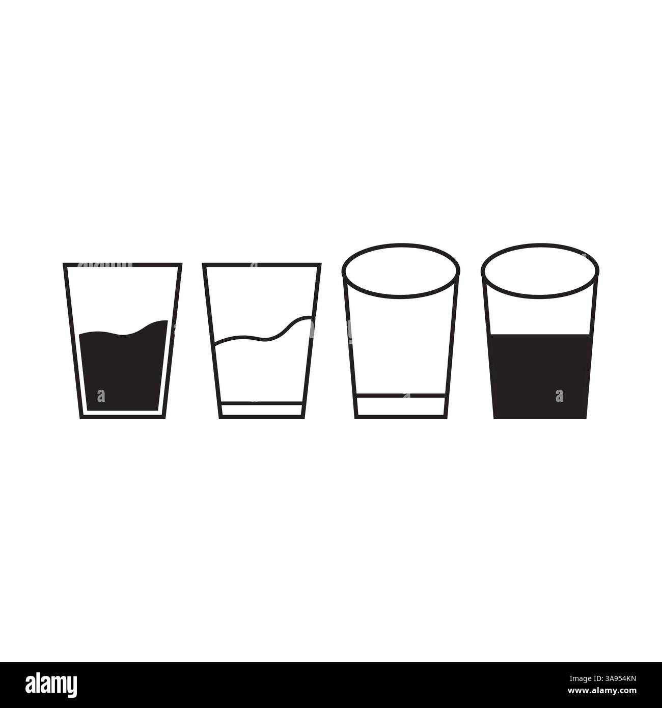 glass of water icon set. flat vector illustration Stock Vector Image & Art - Alamy