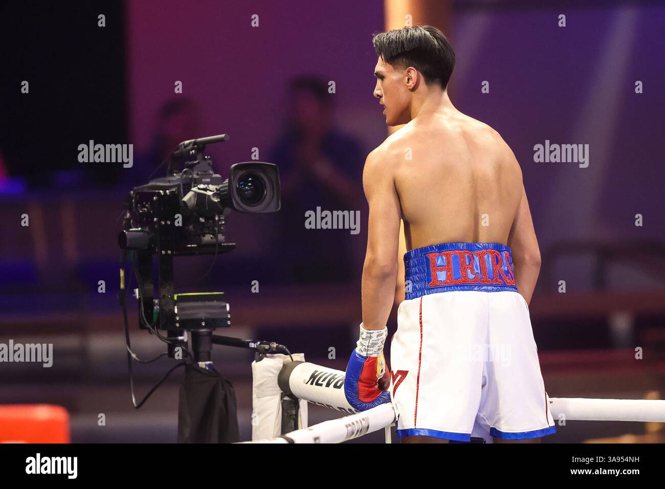 March 29, 2025: Jr. Welterweight Emiliano Fernando Vargas celebrates a ...