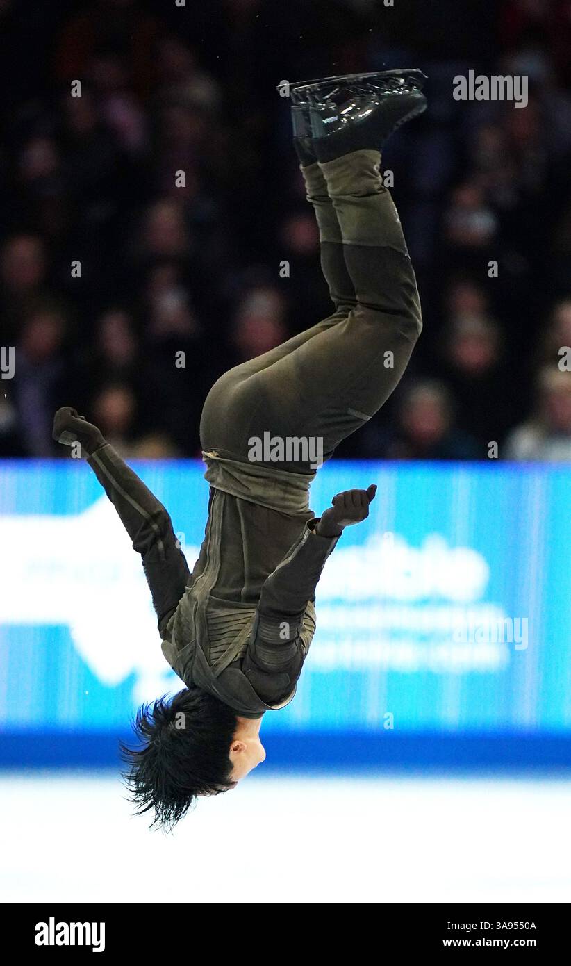 Adam Siao Him Fa of France does a flip as he performs in the Men's Free ...