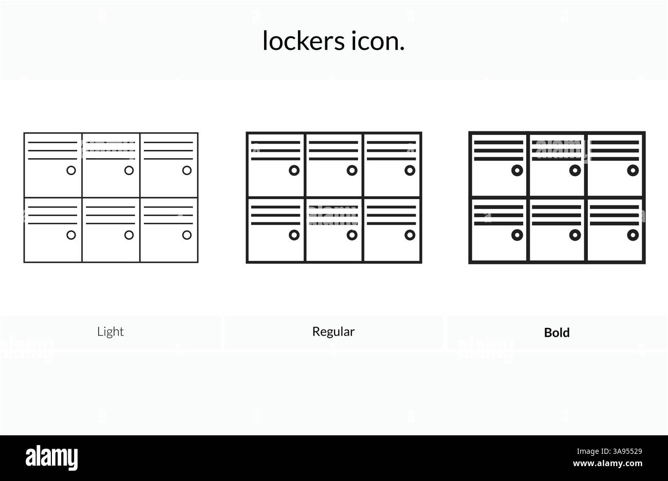 Lockers icon. Light Regular And Bold style design isolated on white background Stock Vector ...
