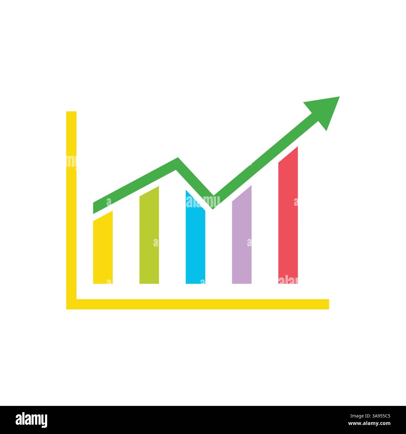 Flat graph chart icon symbol vector Illustration Stock Vector Image ...