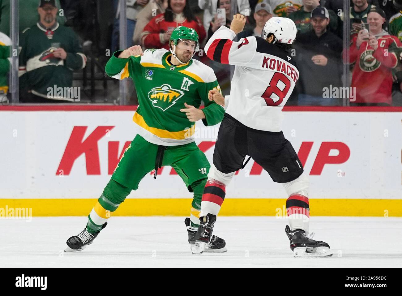 Minnesota Wild left wing Marcus Foligno (17) and New Jersey Devils ...