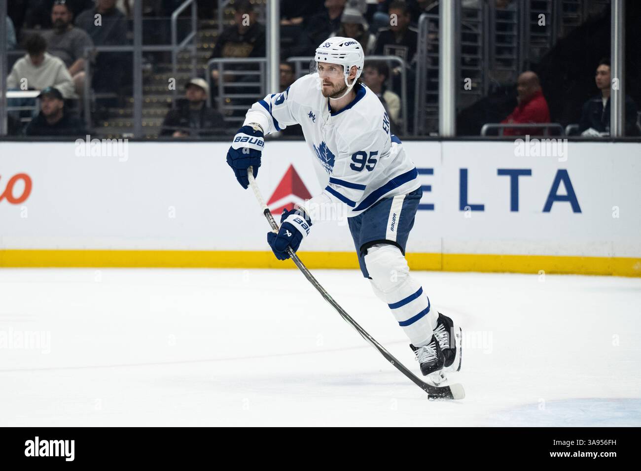 Toronto Maple Leafs defenseman Oliver Ekman-Larsson (95) controls the ...