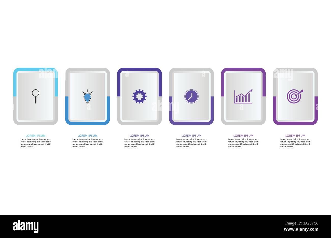 Business infographic thin line process with square template design ...