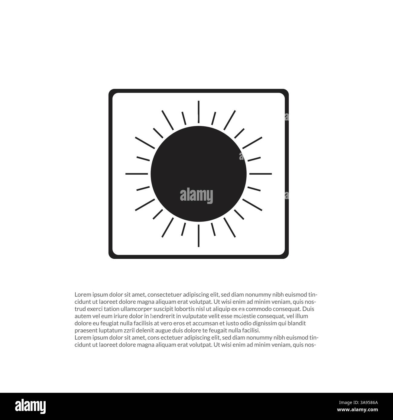 line Sun Icon for Brightness, Intensity Setting icon Vector Stock ...