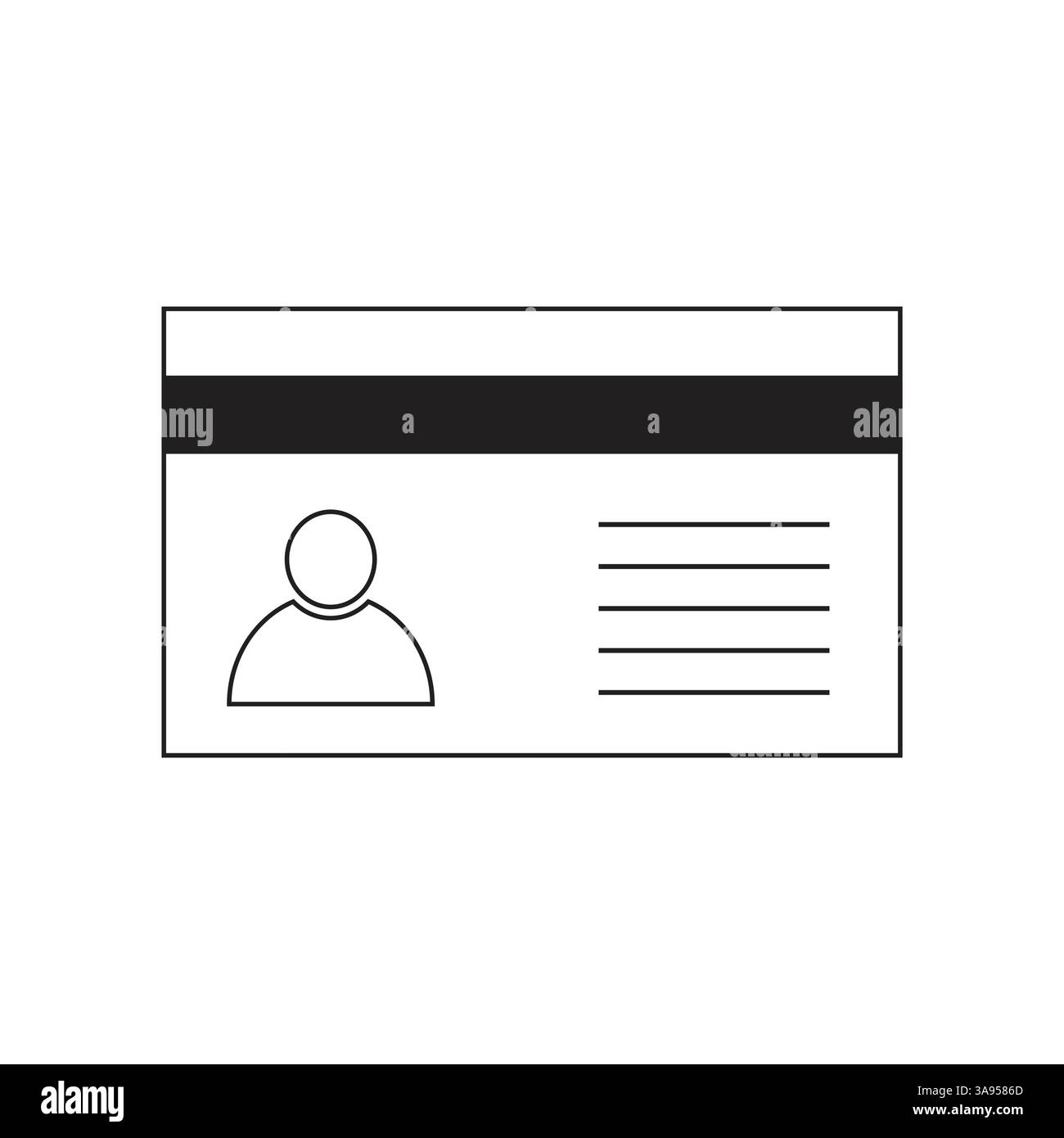 Id card icon in flat style. Identity tag vector illustration on ...