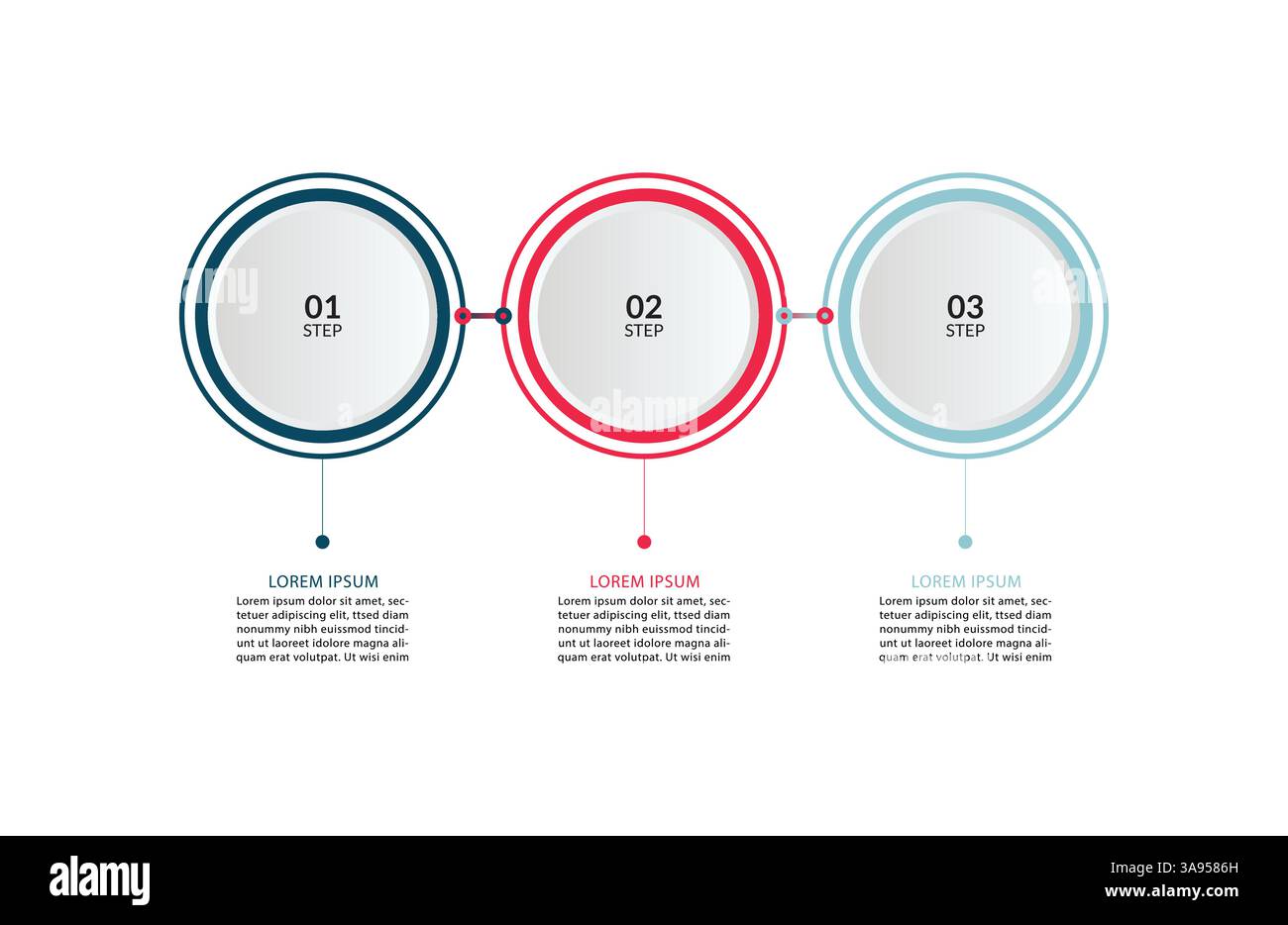 Business infographic thin line process with square template design ...