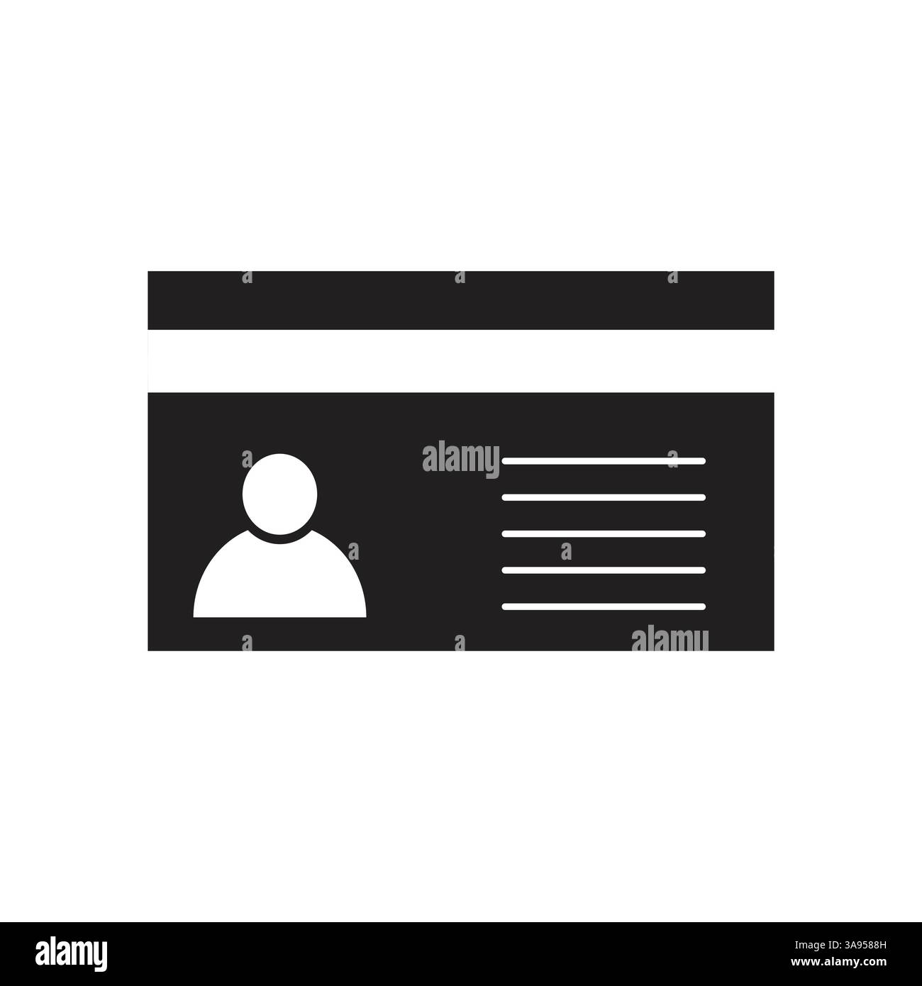 Id card icon in flat style. Identity tag vector illustration on ...