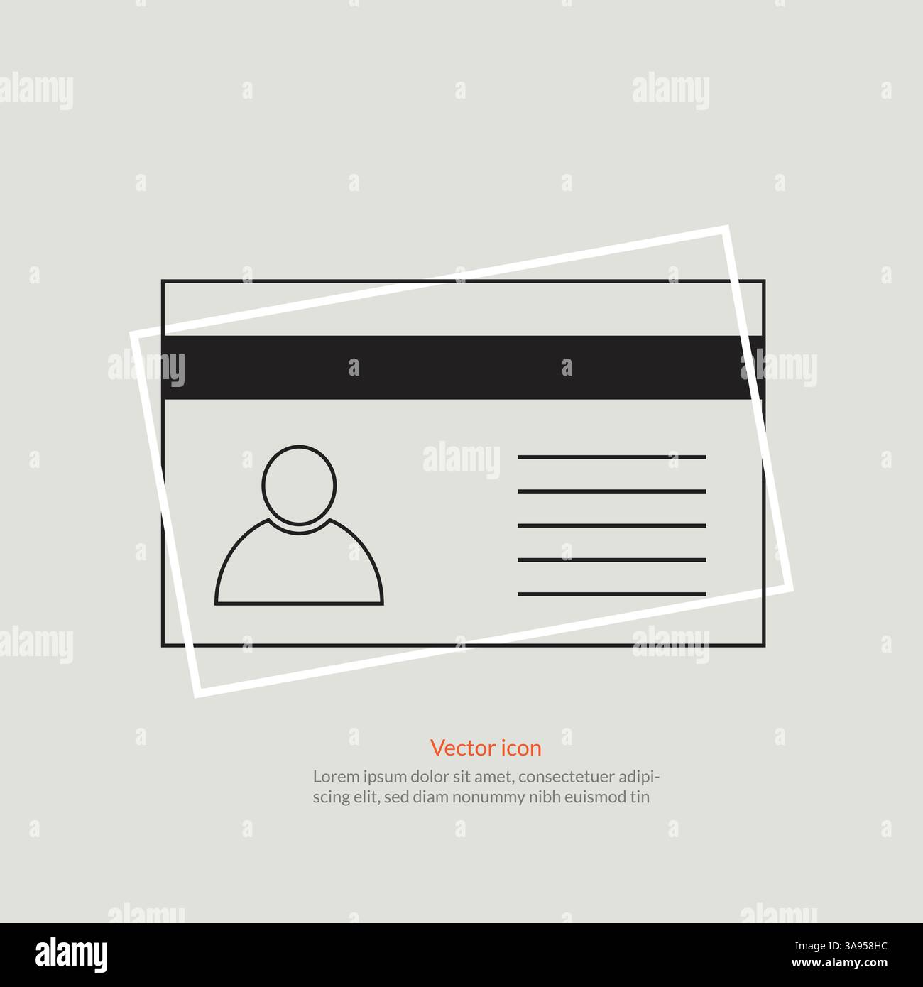 Id card icon in flat style. Identity tag vector illustration on ...