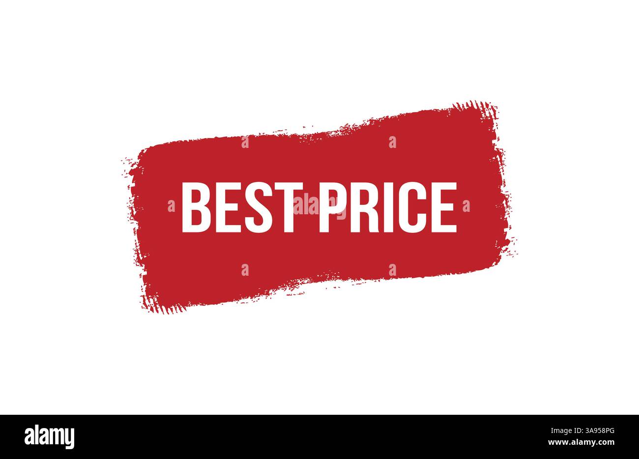 Brush style best price red banner design on white background Stock ...