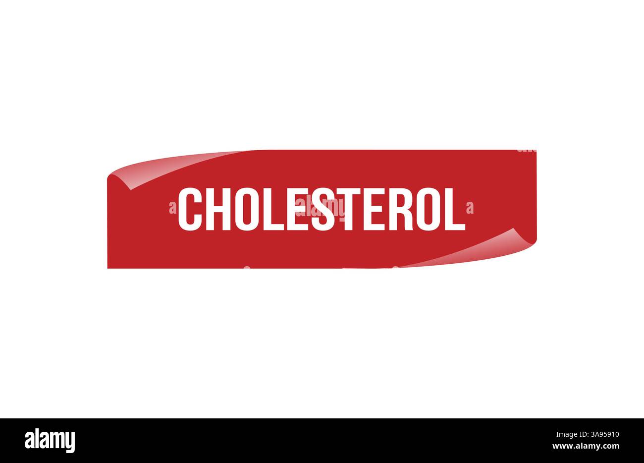 Cholesterol red ribbon label banner. Open available now sign or ...