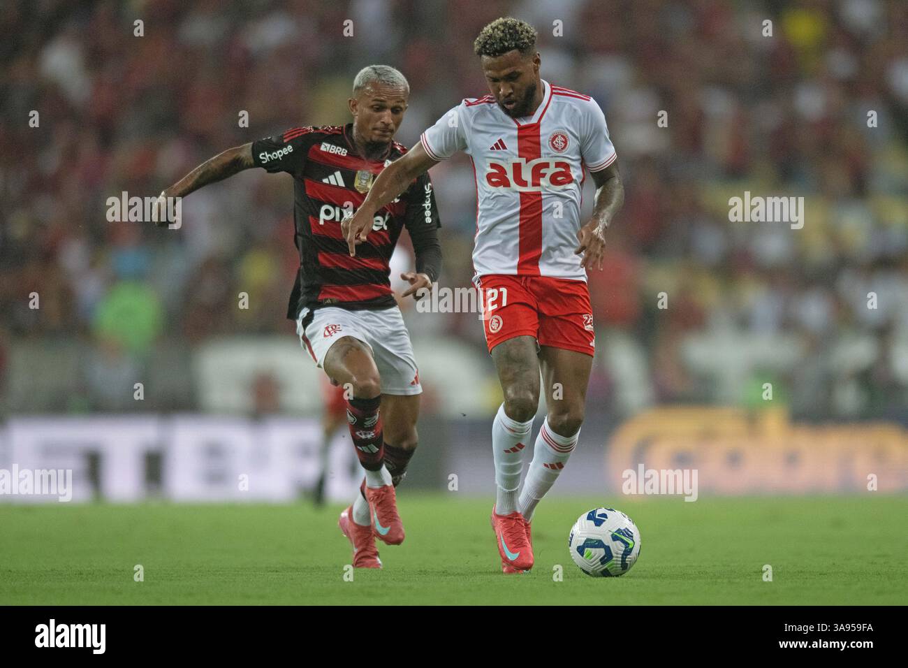 Rio de Janeiro, Brazil. 29th Mar, 2025. Wesley Franca of Flamengo ...
