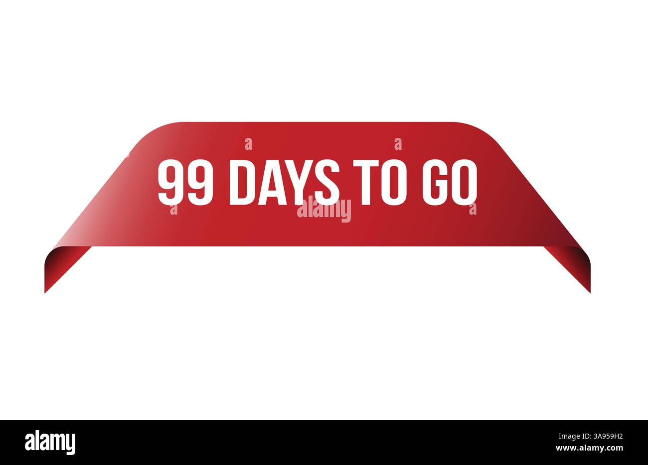 99 days to go red ribbon label banner. Open available now sign or 99 ...