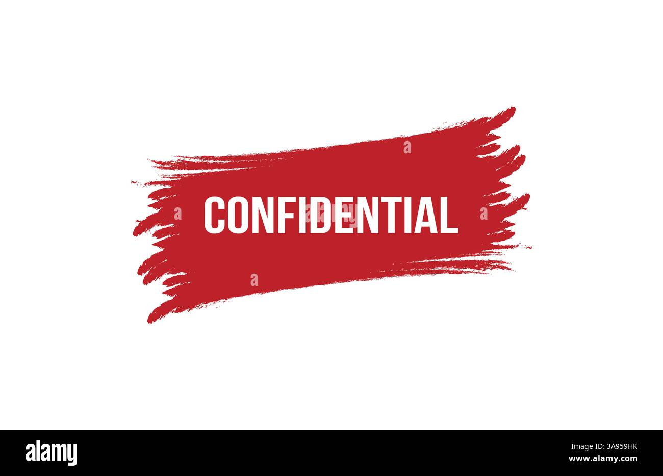 Brush style Confidential red banner design on white background Stock ...