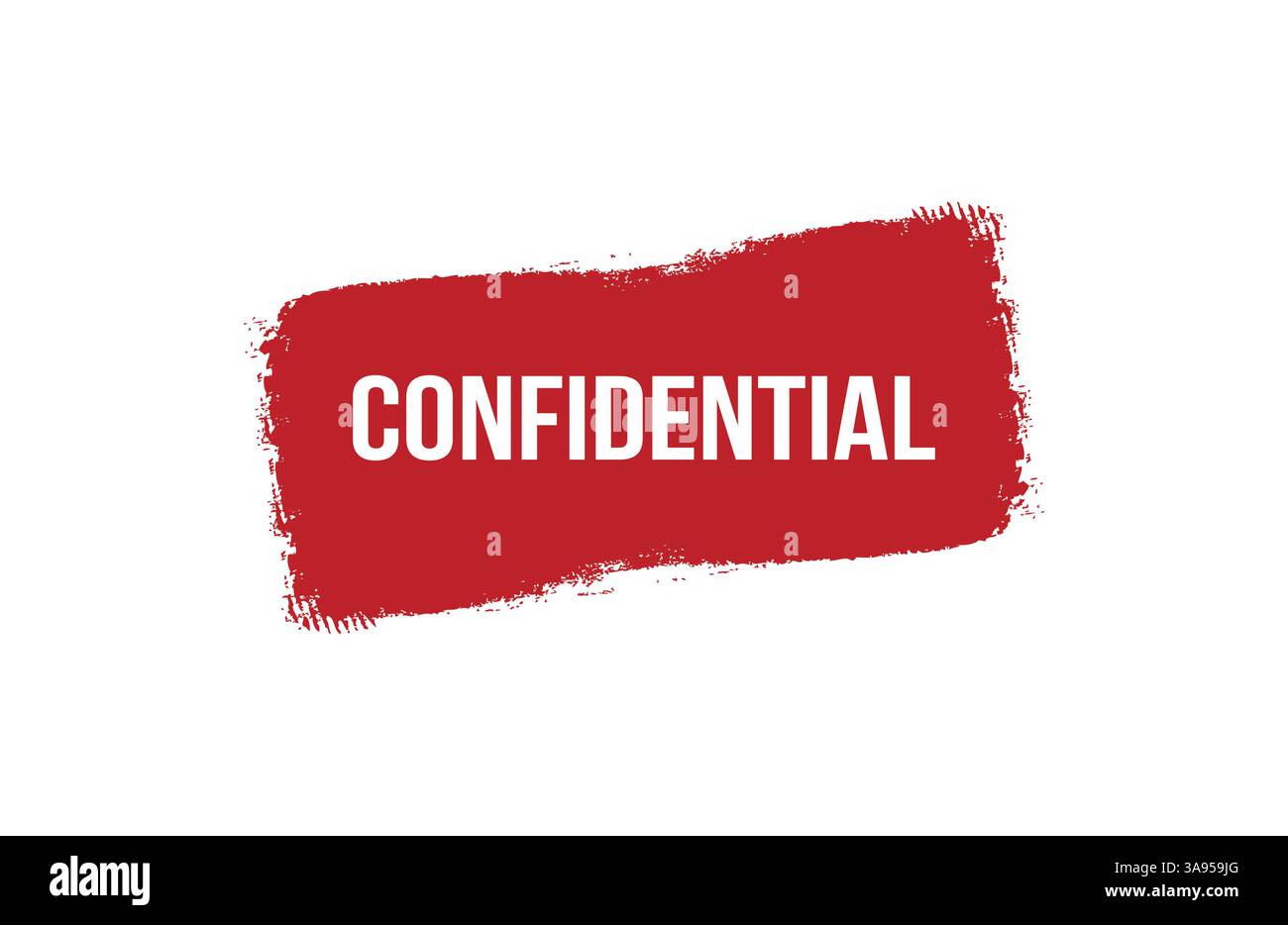 Brush style Confidential red banner design on white background Stock ...