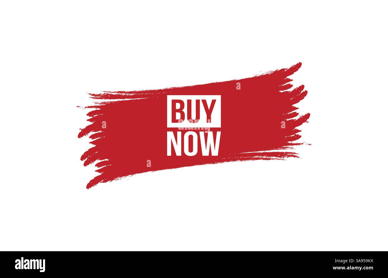 Brush style buy now red banner design on white background Stock Vector ...