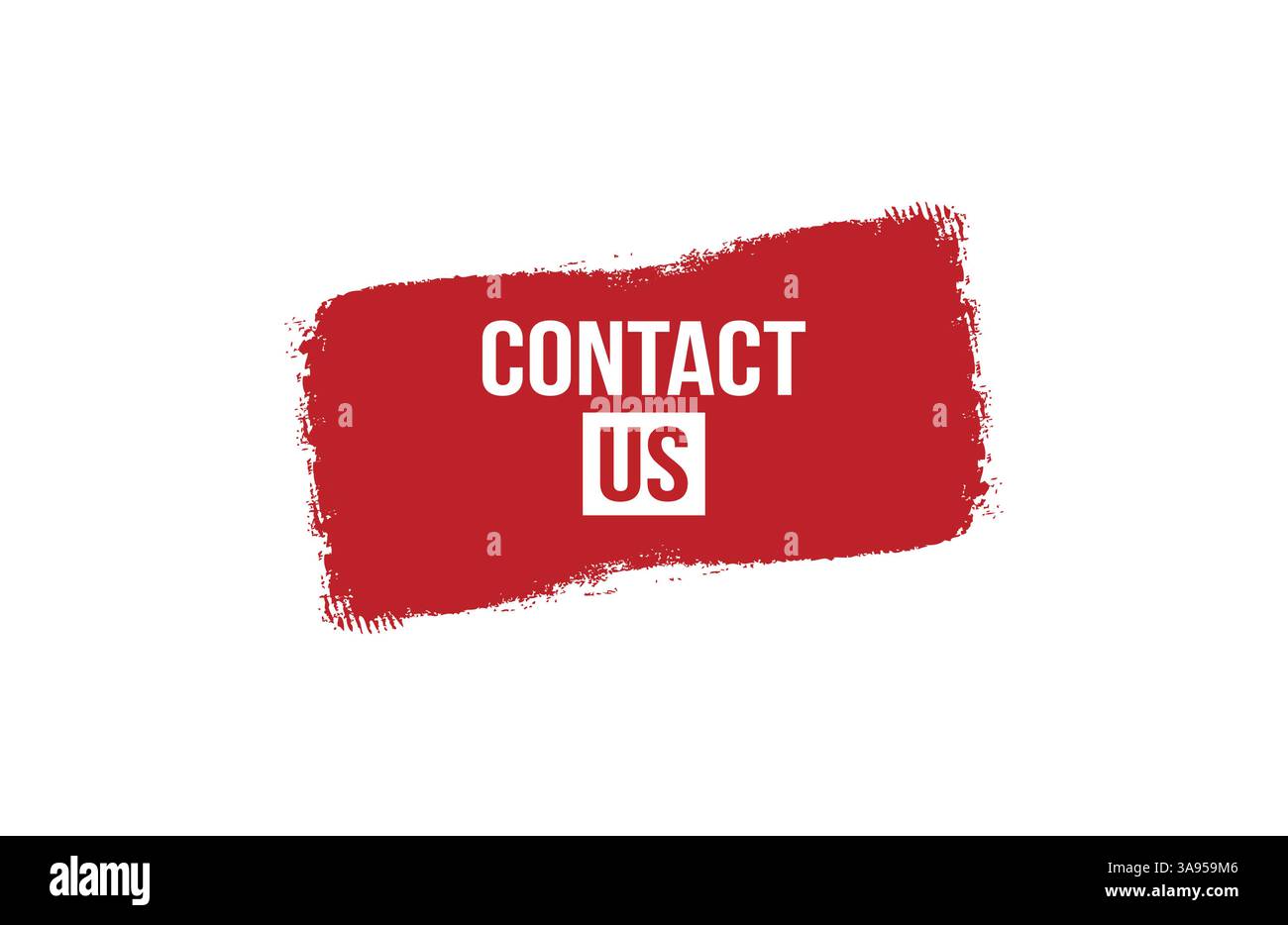 Brush style contact us red banner design on white background Stock ...
