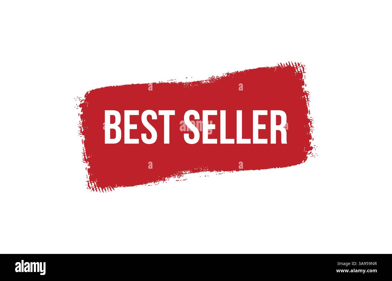 Brush style best seller red banner design on white background Stock ...