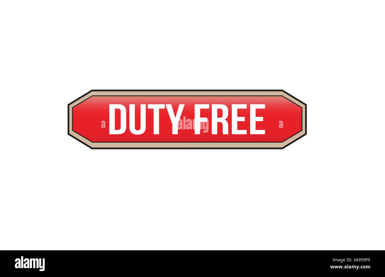 Duty free red ribbon label banner. Open available now sign or duty free ...