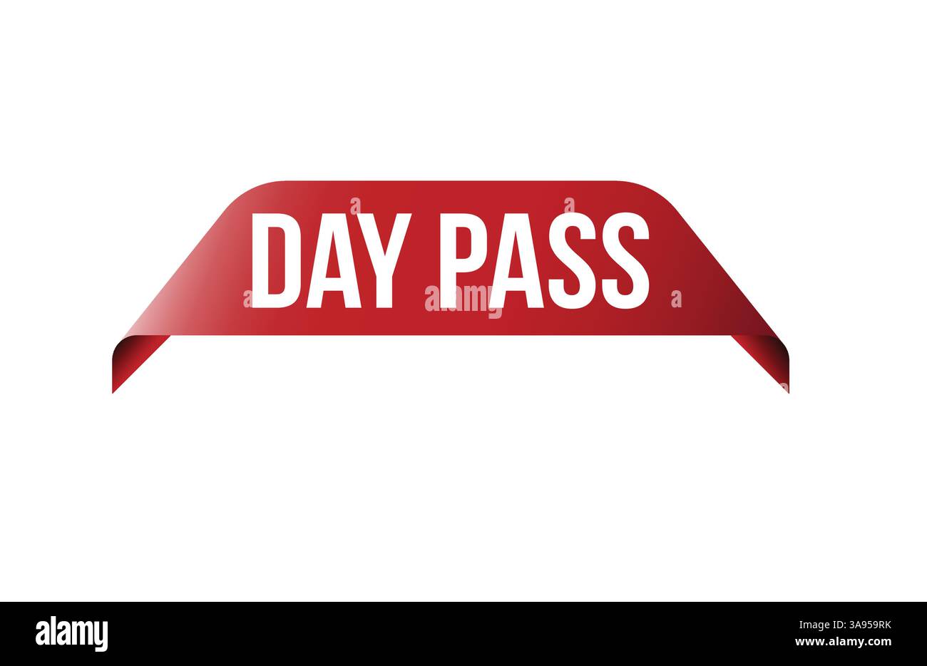 Day Pass red ribbon label banner. Open available now sign or Day Pass ...