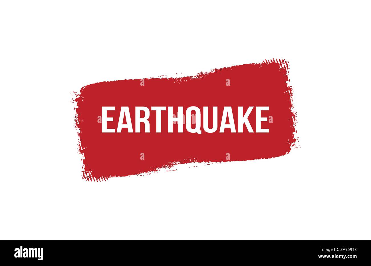 Brush style Earthquake red banner design on white background Stock ...
