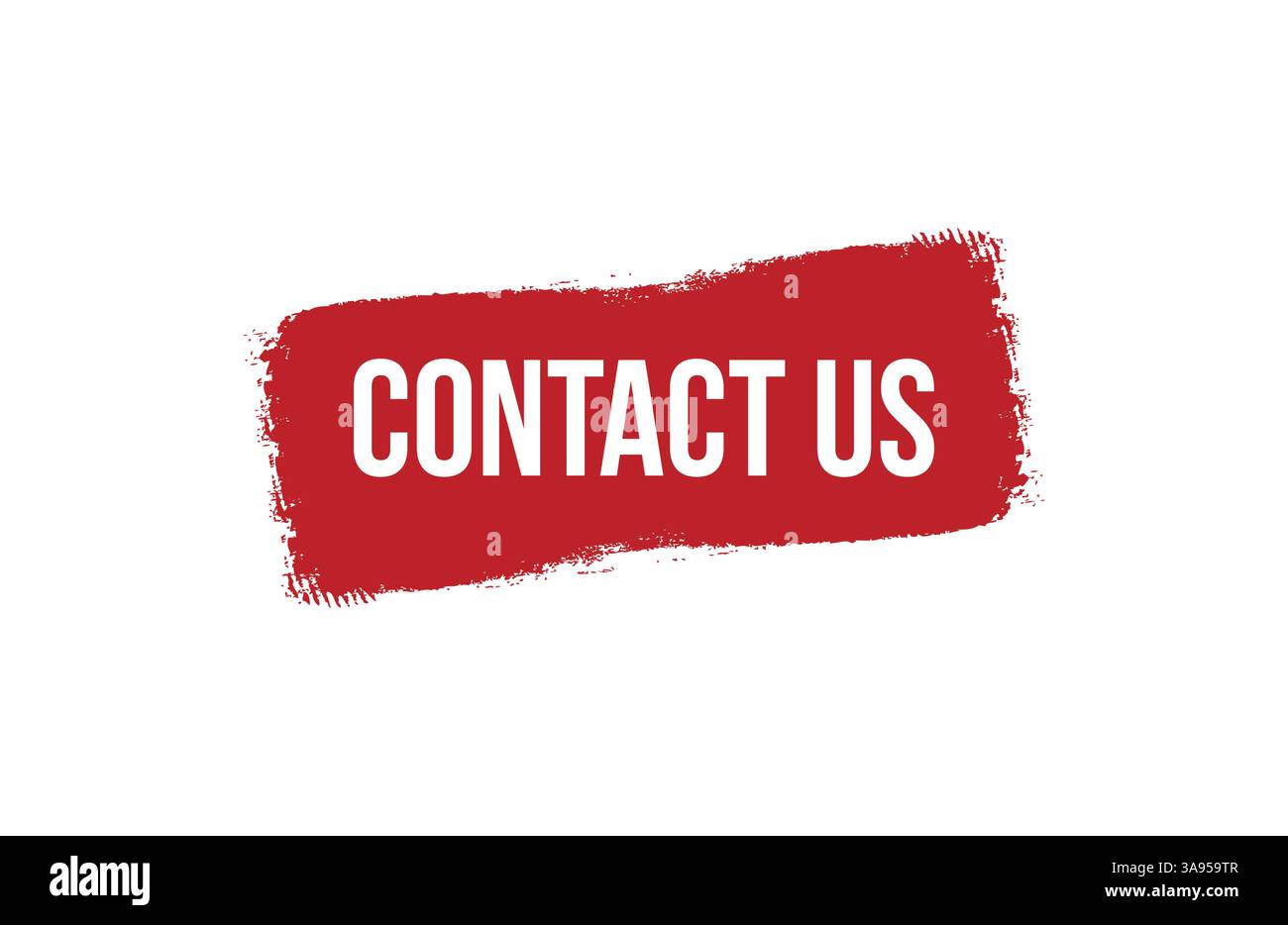Brush style contact us red banner design on white background Stock ...