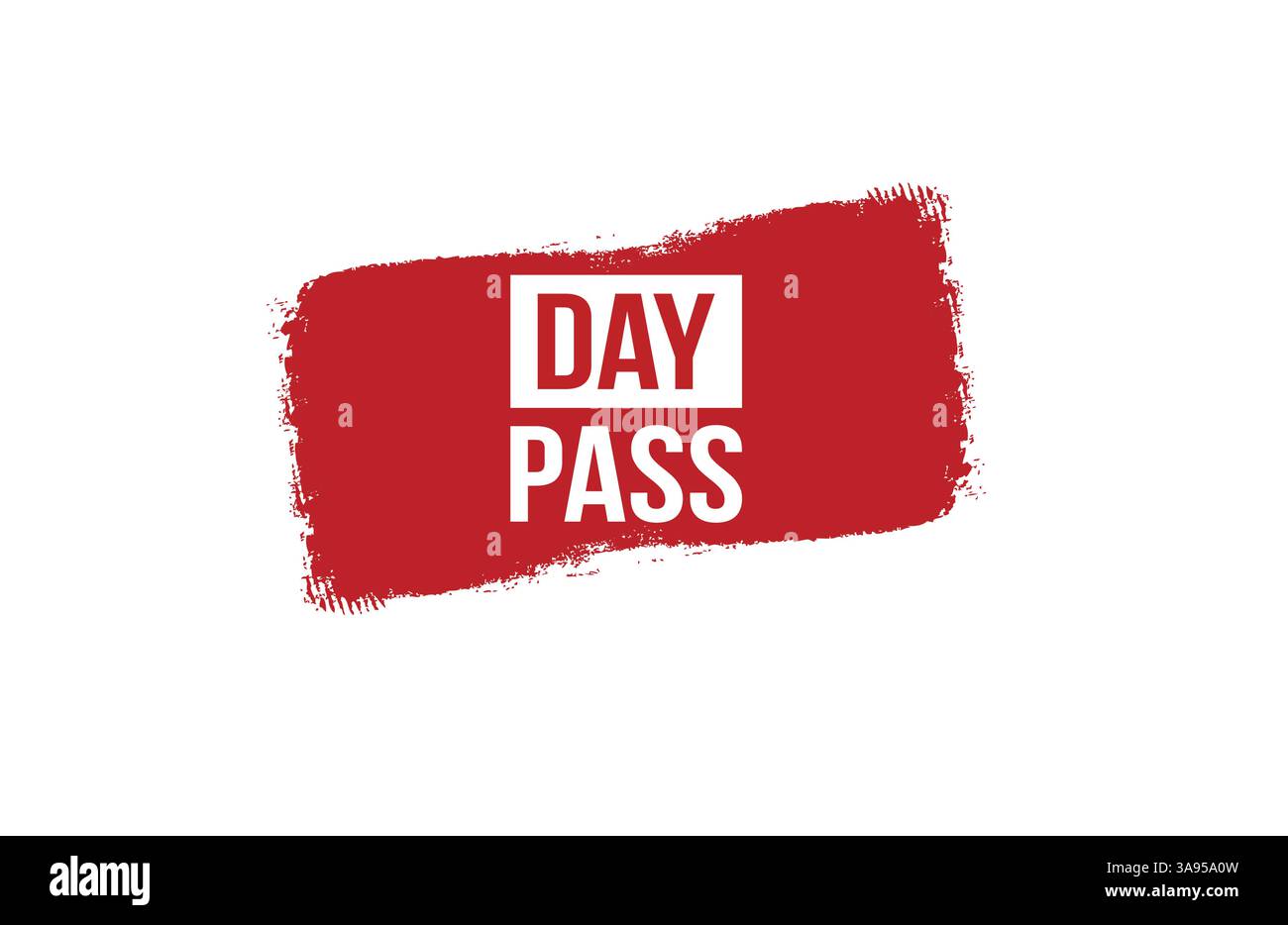 Brush style Day Pass red banner design on white background Stock Vector ...