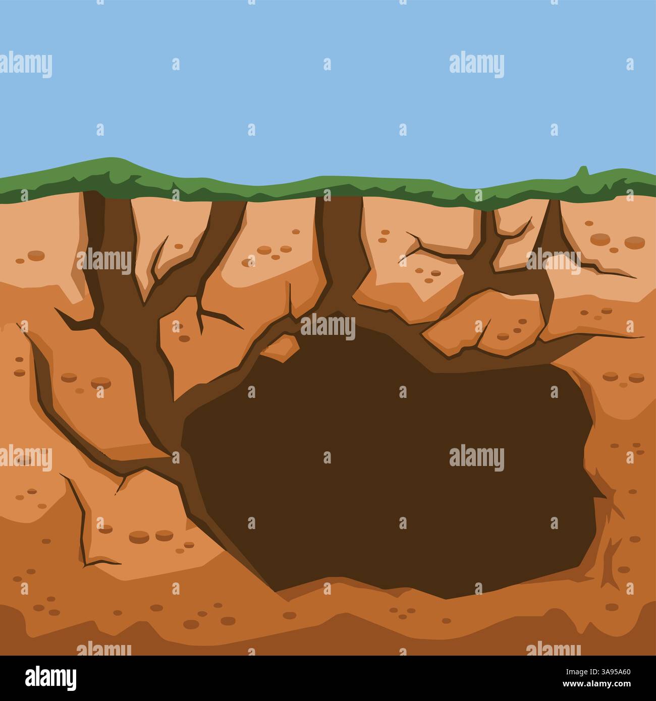 Animal hole and burrow, illustrating hiding spots for insects and ...