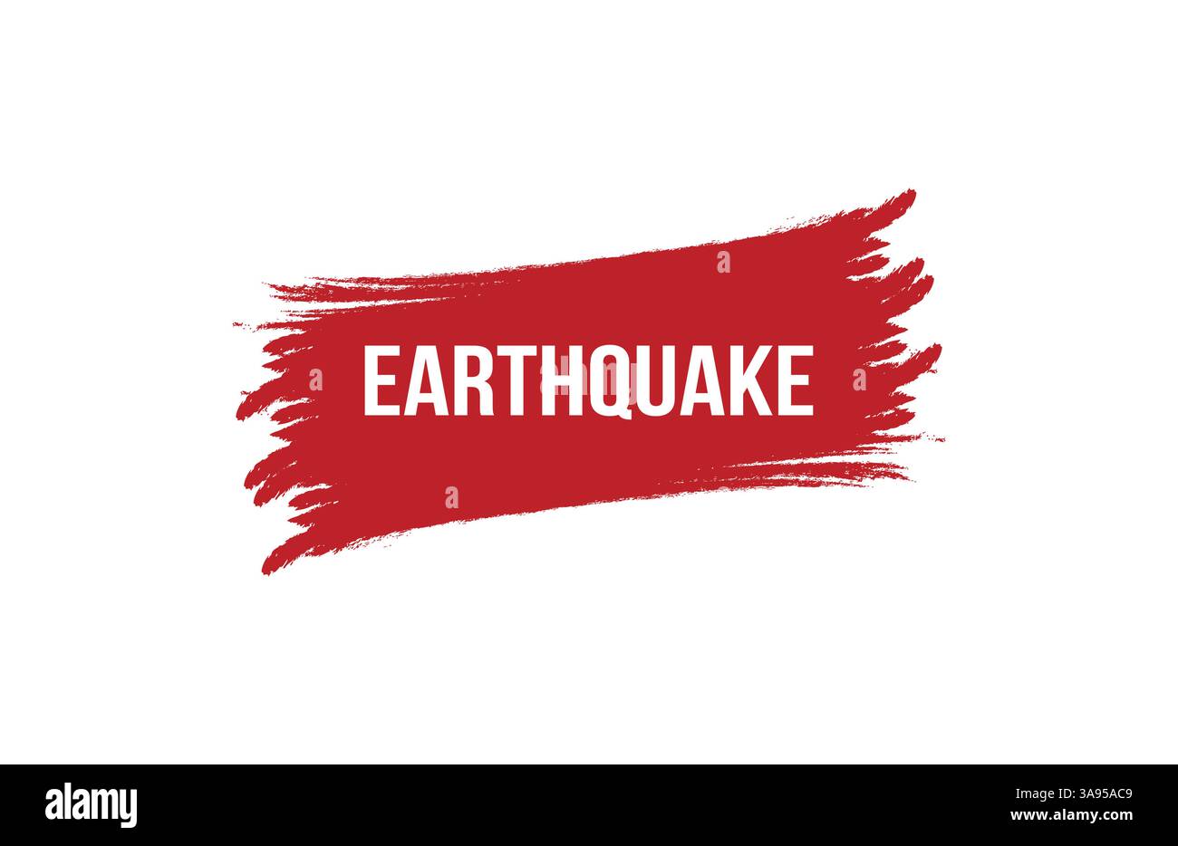 Brush style Earthquake red banner design on white background Stock ...
