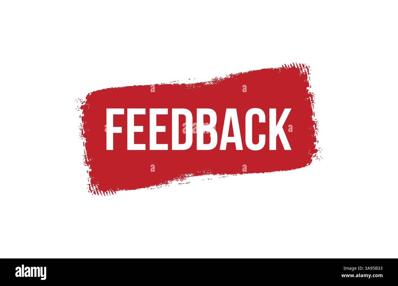 Brush style feedback red banner design on white background Stock Vector ...