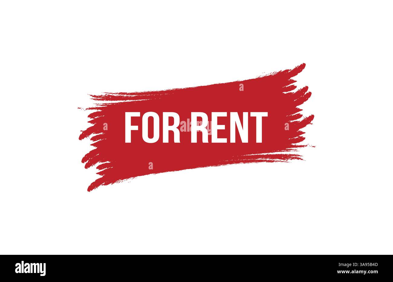 Brush style for rent red banner design on white background Stock Vector ...