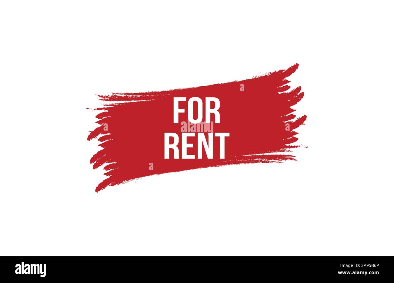 Brush style for rent red banner design on white background Stock Vector ...