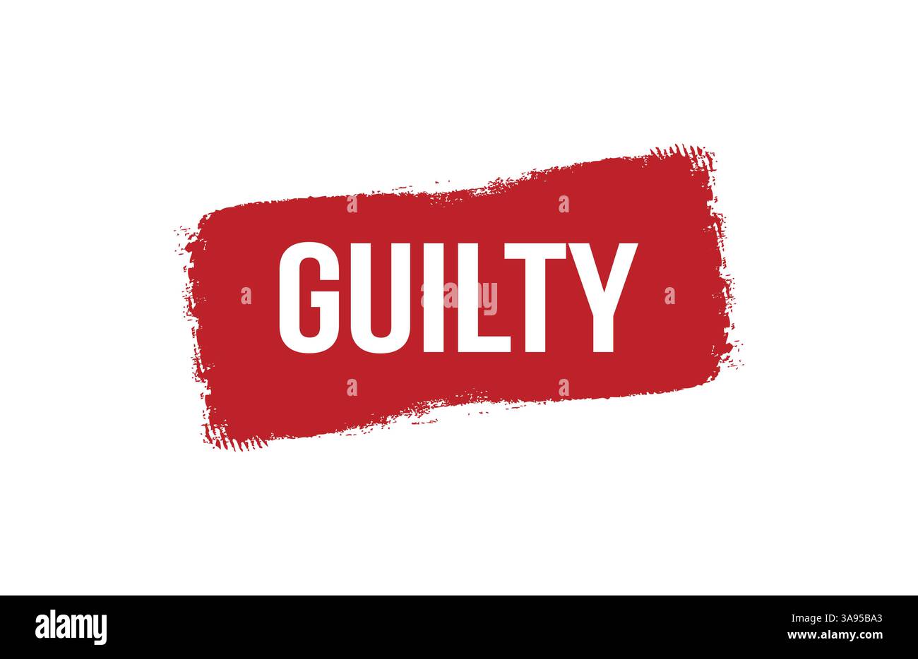 Brush style guilty red banner design on white background Stock Vector ...
