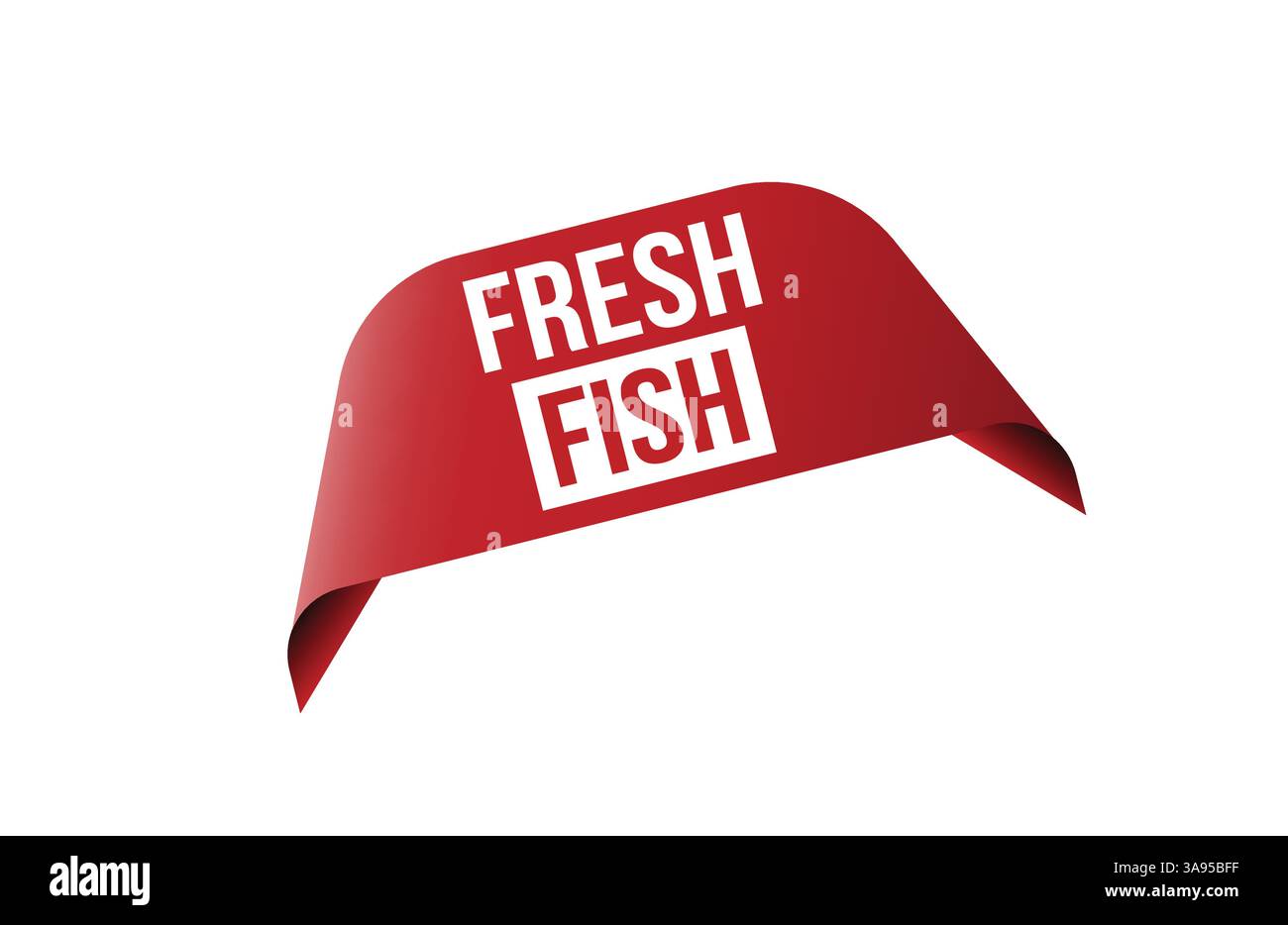 Fresh fish red ribbon label banner Stock Vector Image & Art - Alamy