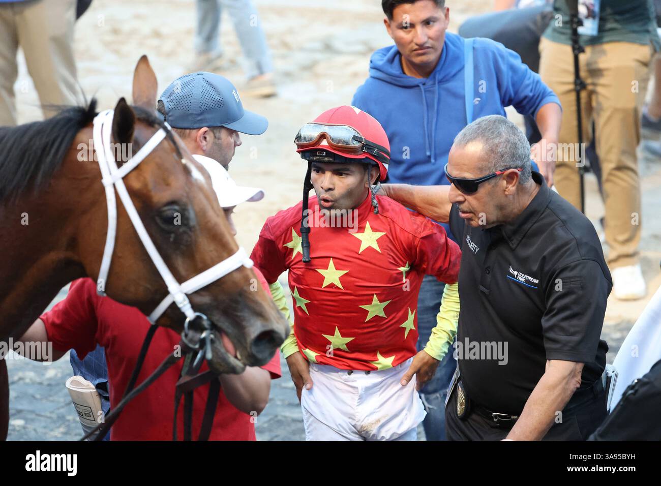 HALLANDALE, FLORIDA - APRIL 01: Tappan Street #9, ridden by Luis Saez ...