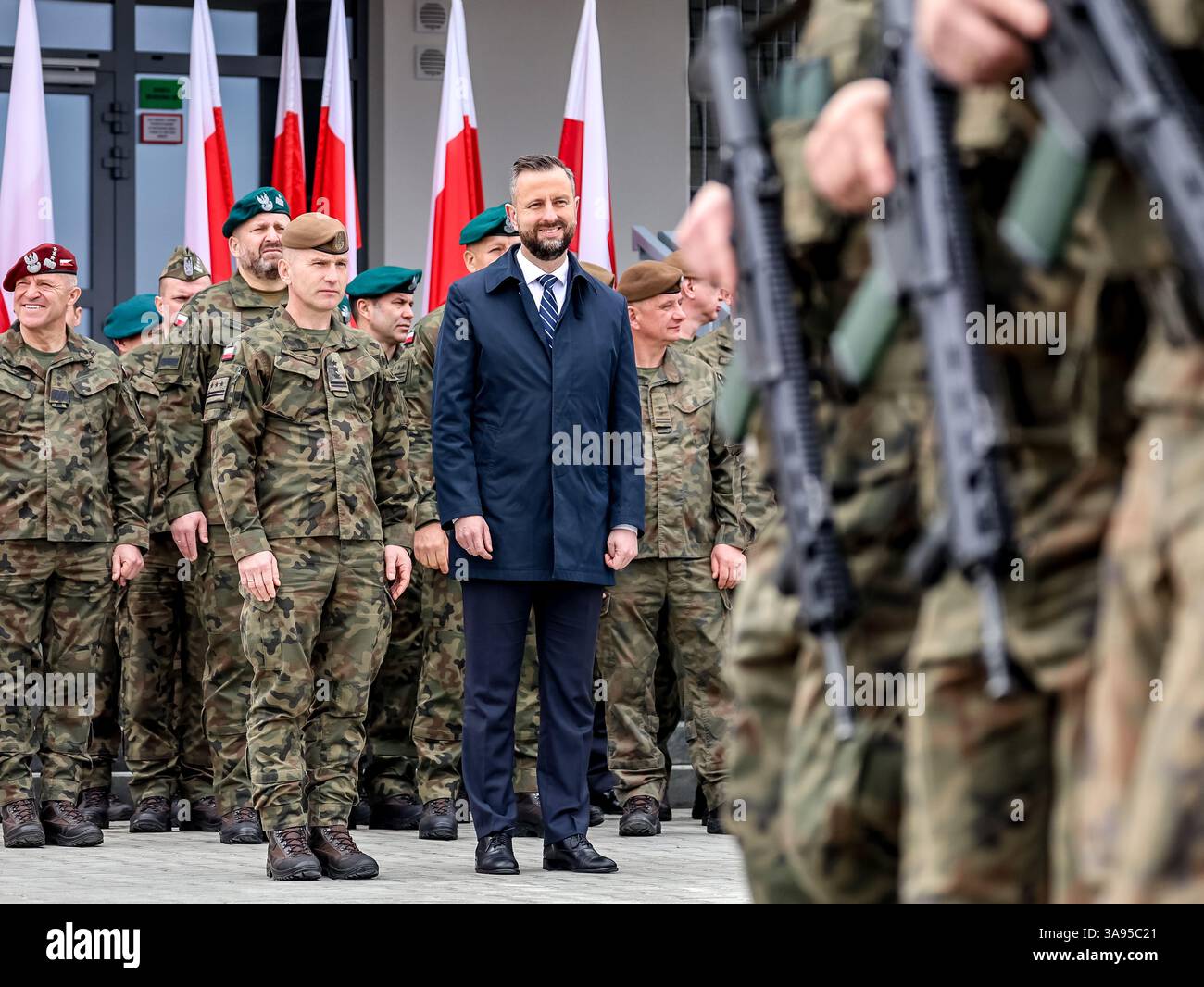 The Territorial Defence Force soldiers march as Polish Minister of ...