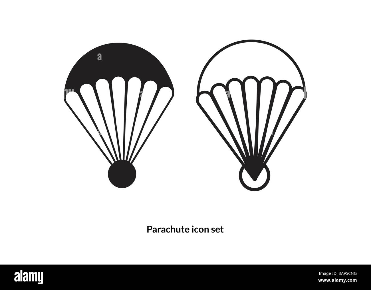 Parachute icon isolated on Cut Out Stock Images & Pictures - Alamy