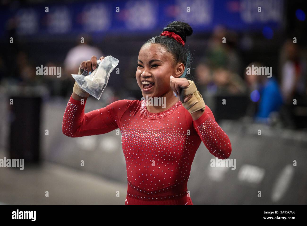 Stuttgart, Deutschland. 29th Mar, 2025. Simone Rose (USA) - Jubel ...