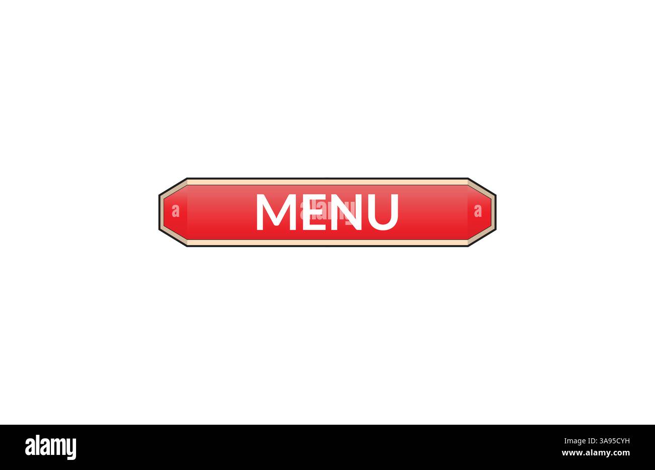 Menu red ribbon label banner. Open available now sign or Menu tag Stock ...