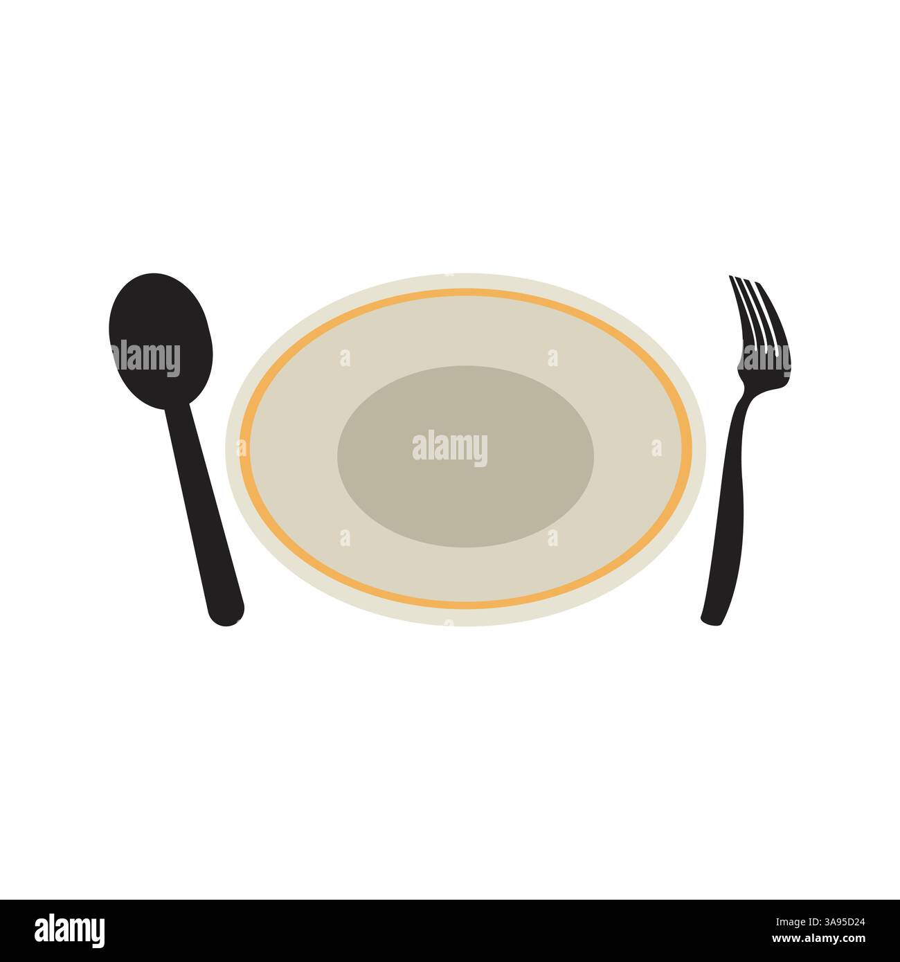 Plate, Fork and knife icon, logo isolated on white background Stock ...