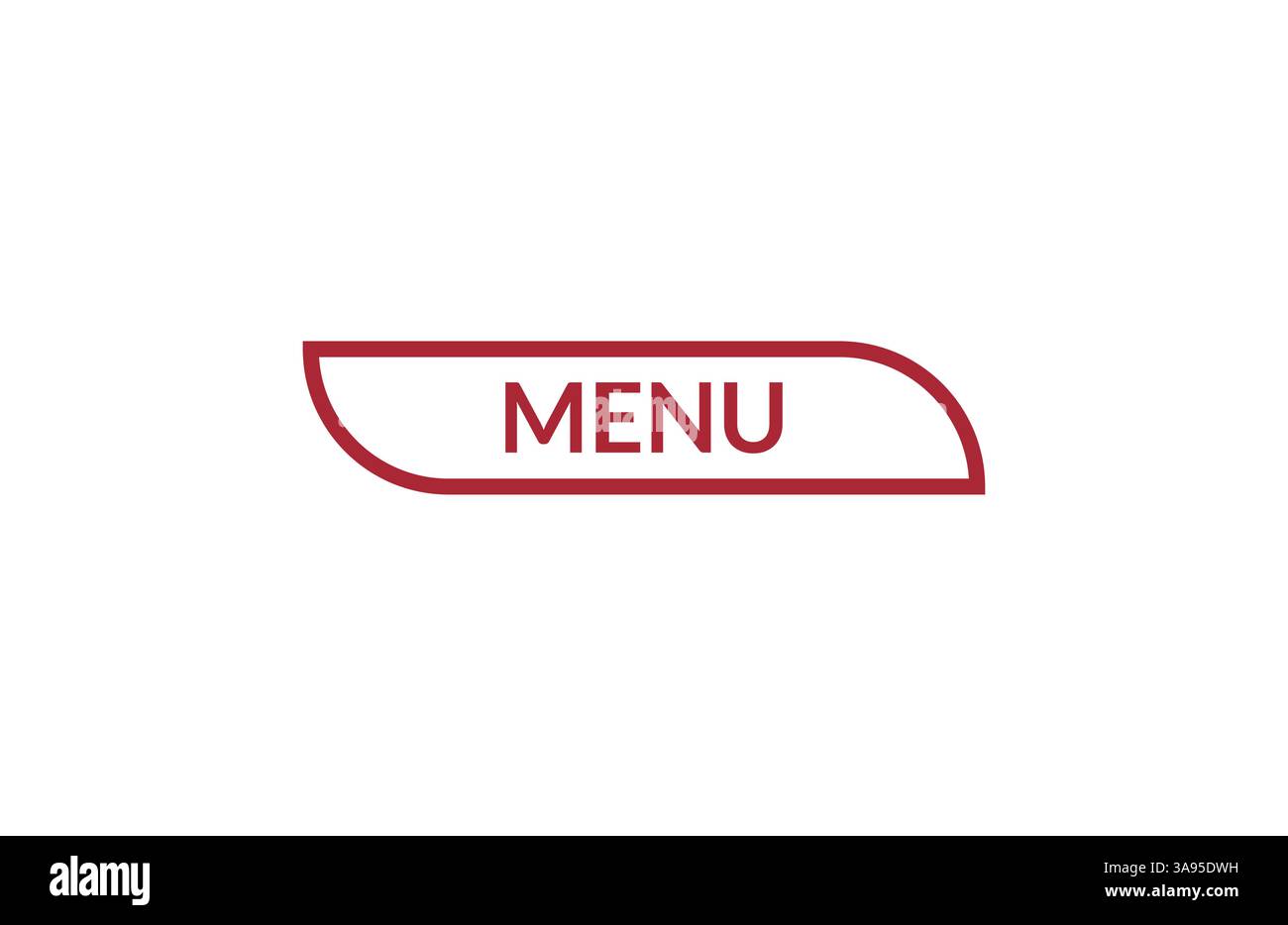 Menu red ribbon label banner. Open available now sign or Menu tag Stock ...