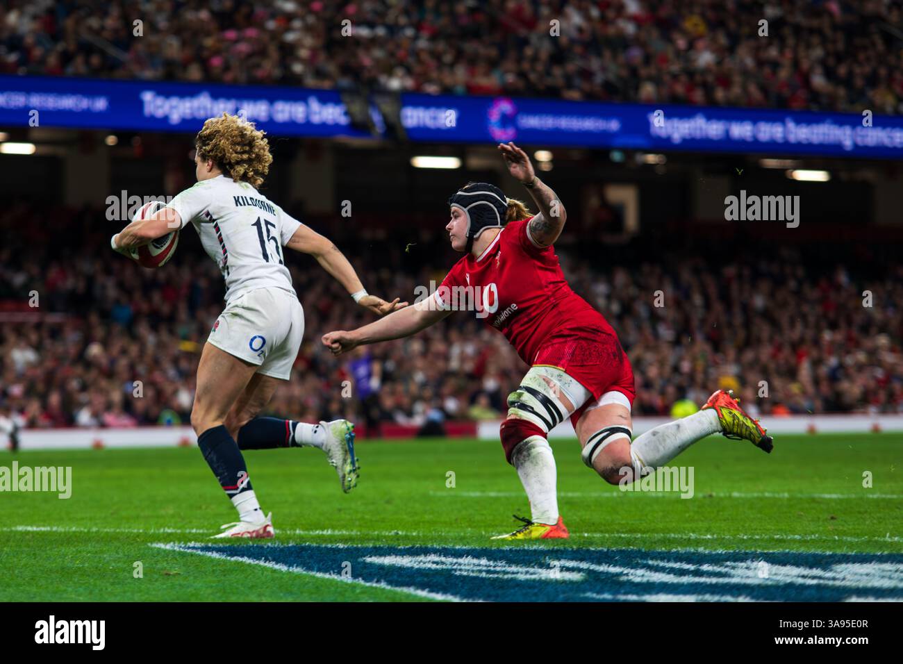 Cardiff, UK, 29th March 2025 England fullback Ellie Kildunne out ...