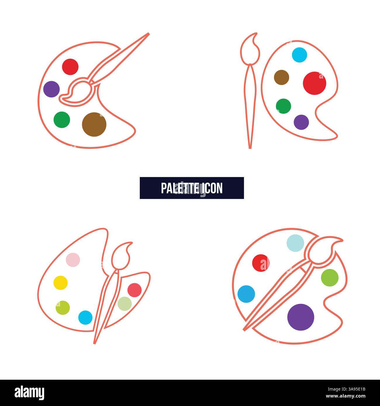 Flat palette icon symbol vector Illustration Stock Vector Image & Art ...