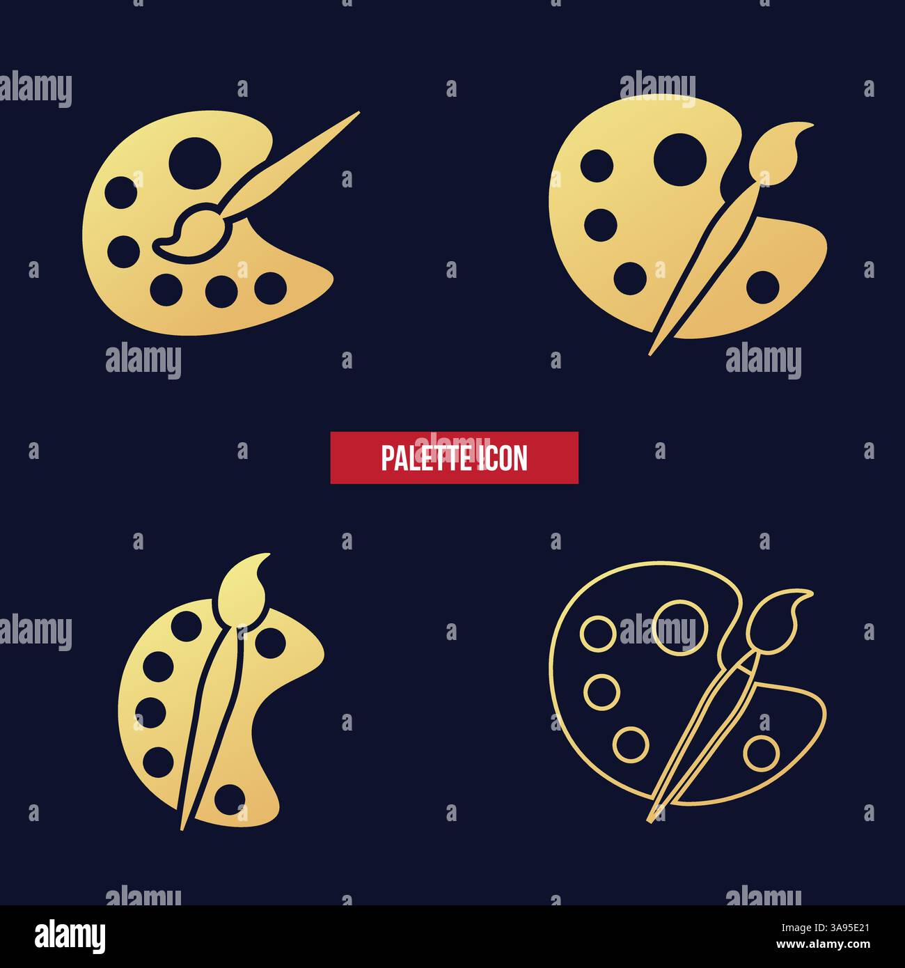 Flat palette icon symbol vector Illustration Stock Vector Image & Art ...