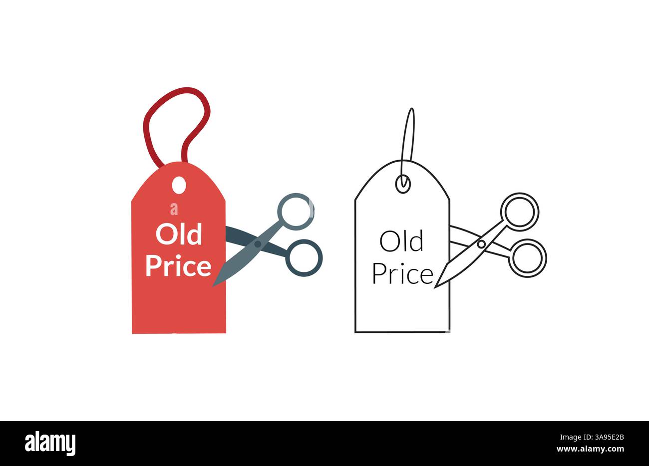 Scissors are cutting price tag as a discount symbol Stock Vector Image ...