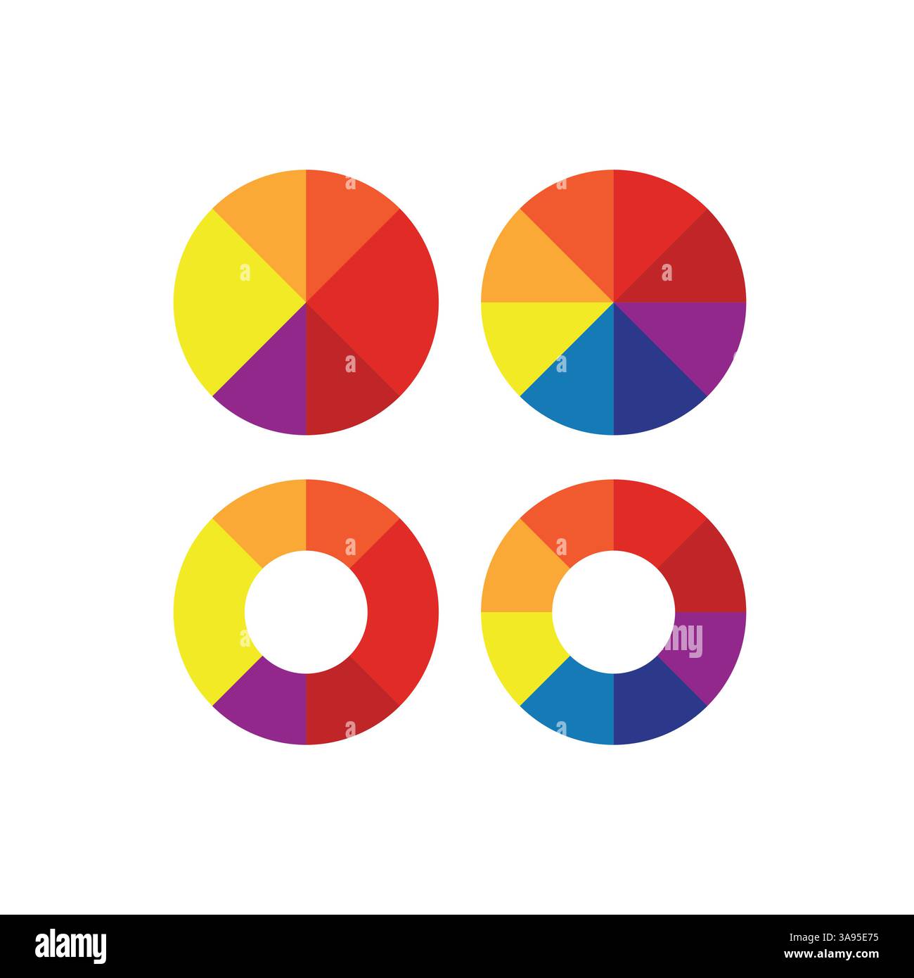 Pie chart icon set flat vector illustration Stock Vector Image & Art ...